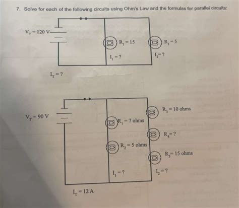 solved solve for each of the following circuits using ohm s