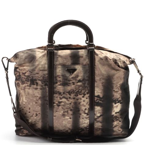 Prada Printed Nylon Tessuto Convertible Tote Ebth