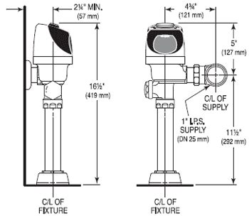 Automatic Flush Valves For Commercial Restrooms Sensor Activated Electronic Toilet Flushometers