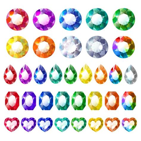 가벼운 아름다운 광택 보석 세트 무료 벡터