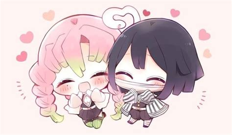 Chibi Mitsuri X Obanai Anime Chibi Anime Anime Fanart