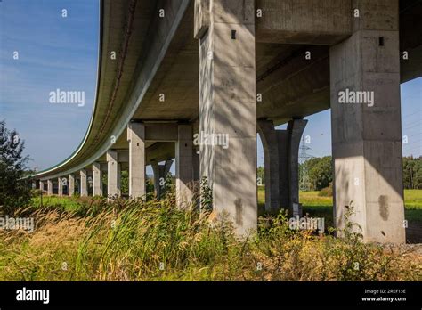 Bridge Of D3 Expressway At Tabor Town Bypass Czech Republic Stock