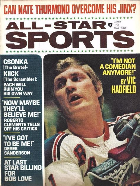 1972 All Star Sports Magazine Mar Vic Hadfield Roberto Clemente