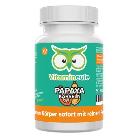 Papaya Capsules 400mg High Dose 101 Extract Vegan Additive Free