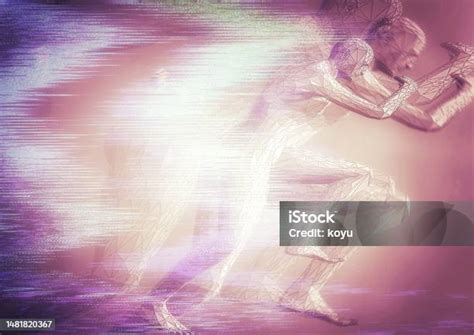 조명 효과와 결합된 경쟁 사람들의 실루엣의 3d 그림 도전에 대한 스톡 사진 및 기타 이미지 도전 추상적인 개념 Istock