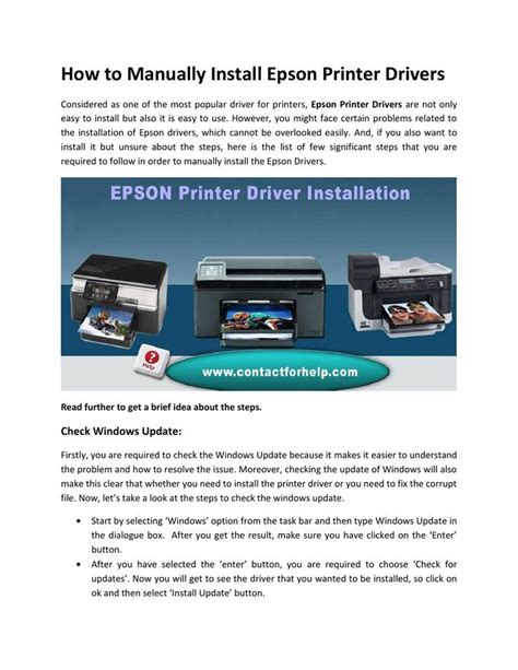 How To Manually Install Epson Printer Drivers Epson Printer Printer Driver Epson