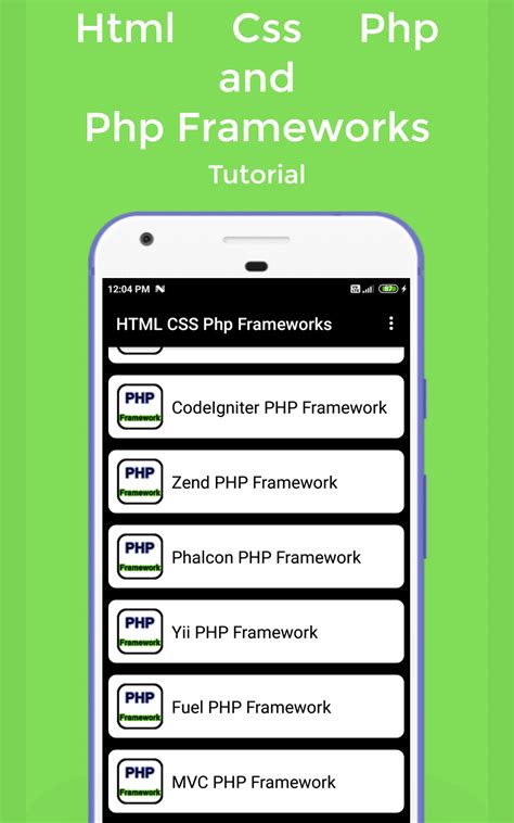 Html Css Php With Frameworks Tutorial App On Amazon Appstore