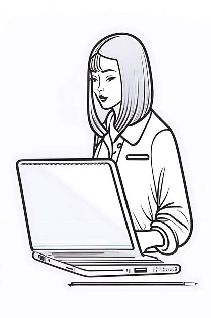 Premium Photo Woman Is Working A Laptop Girl Browsing A Laptop Searching Information Online