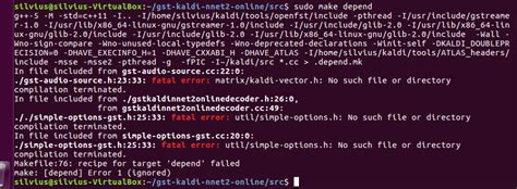 linux installation of kaldi error on compiling gst kaldi nnet2