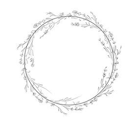 Floral Circular Frame Set Royalty Free Vector Image