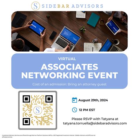 Associates Attorney Virtual Networking Event Sidebar Advisors