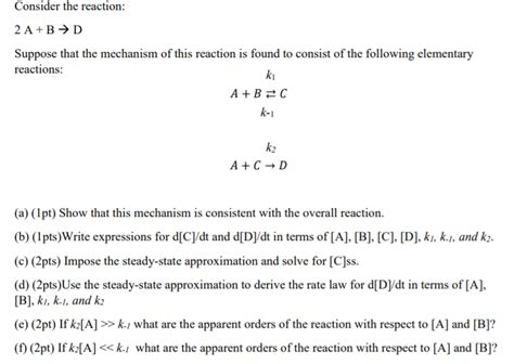 Solved Consider The Reaction 2 Ab →d Suppose That The