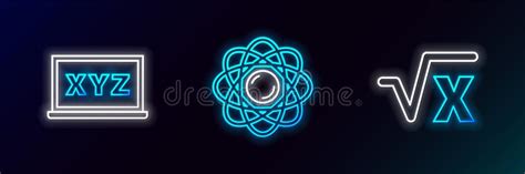 set line square root of x glyph xyz coordinate system and atom icon