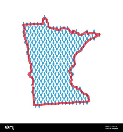 Minnesota Population Map Stick Figures People Map With Bold Red Translucent State Border
