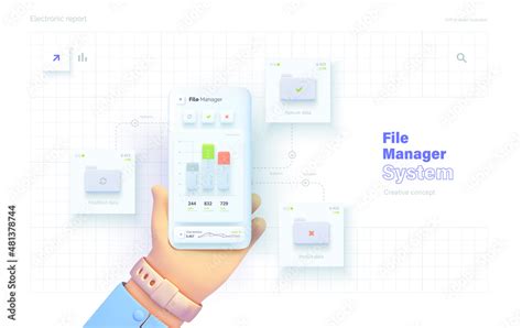 Data Classification The Hand Holds The Phone Mobile Application For Data Analysis And