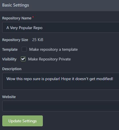 Make Repository Private Option Should Be Moved Into The Danger Zone Settings Area Issue