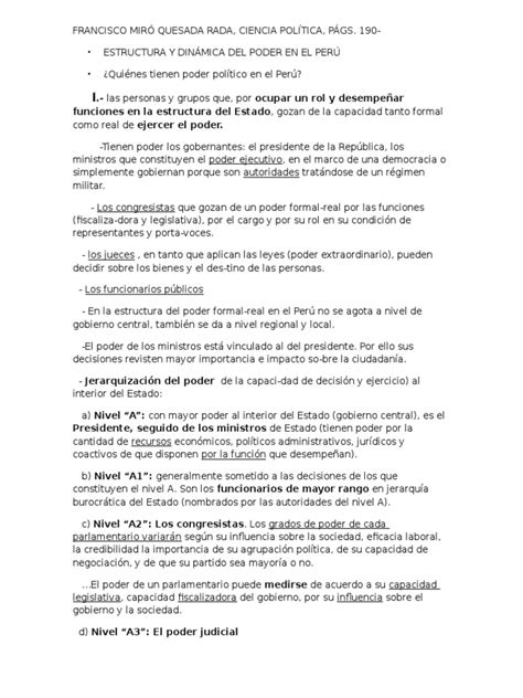 Estructura De Poder En El Peru Pdf Gobierno Estado Política