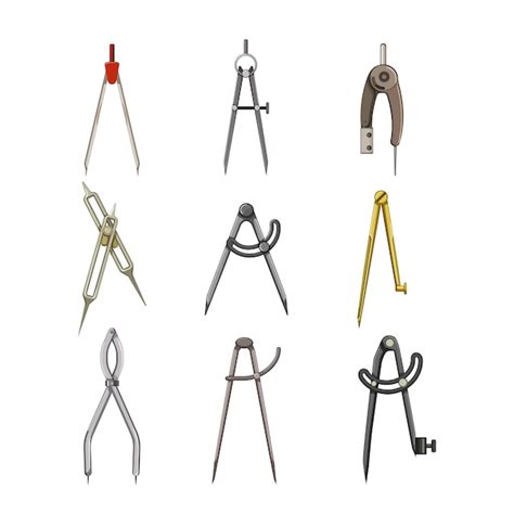 Premium Vector Compass Divider Set Cartoon Vector Illustration