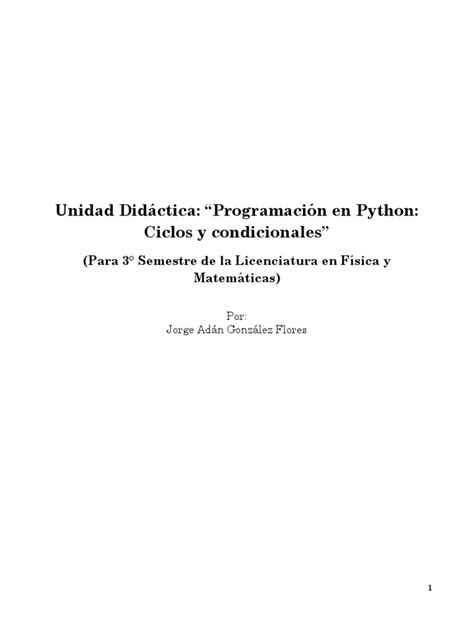 Jagf Unidad Didáctica Programación En Python Pdf Algoritmos