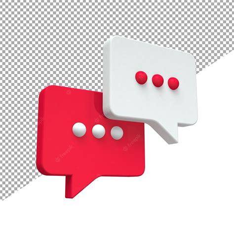 Premium Psd 3d Illustration Of Speech Bubble Or Chat Bubble Isolated In Red Color
