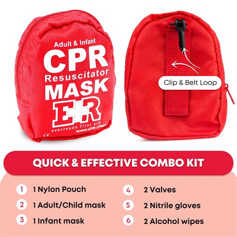 Adult And Infant Cpr Mask Combo Kit Includes 2 Cpr Masks