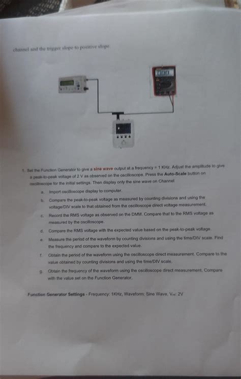 Solved Experiment 3 Function Generator And Oscilloscopes