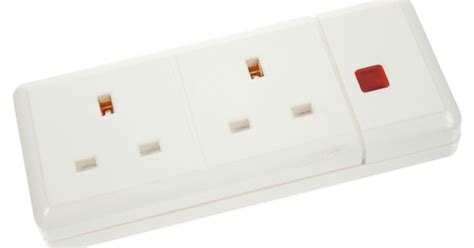 2 GANG 13A TRAILING SOCKET WHITE