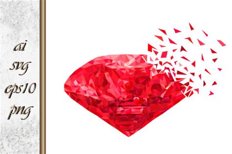 Crystal Broken Ruby Jewelry Vector Clipa Graphic By Irynashancheva