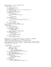 DSA1 Py Stack Using List With A Wrapper Class Class Stack Def Init
