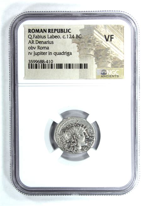C 124 Bc Roman Republic Labeo Jupiter In Quadriga Ngc Vf Palos
