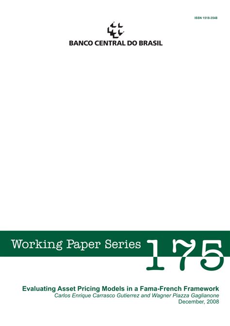 Pdf Evaluating Asset Pricing Models In A Fama French Framework