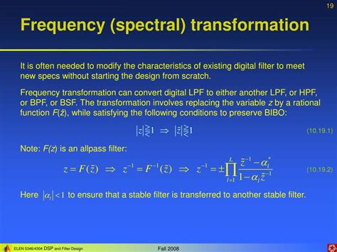 Ppt Lecture 10 Lti Iir Design Analog To Digital And Spectral Transformations Powerpoint