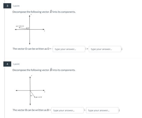 Solved Decompose The Following Vector Vec D Into Its Chegg Com