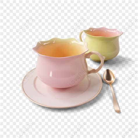 꽃 일러스트 세라믹 컵 3d 요소 커피신선한입체 Png 일러스트 무료 다운로드 Lovepik