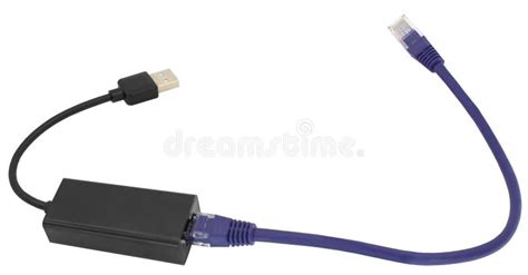 Usb To Ethernet Connector Adapter Isolated Over The White Stock Photo Image Of Electric