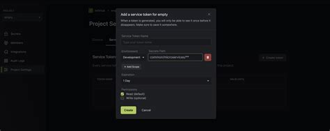 Service Token Infisical