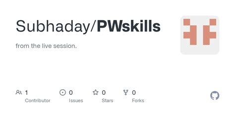 Github Subhadaypwskills From The Live Session