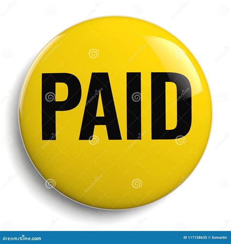 Paid Yellow Round Symbol Isolated Stock Illustration Illustration Of