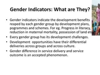Gender Indicators And Sex Disaggregated Data PPTX