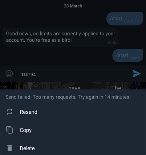 Send Failed Too Many Requests Rtelegram