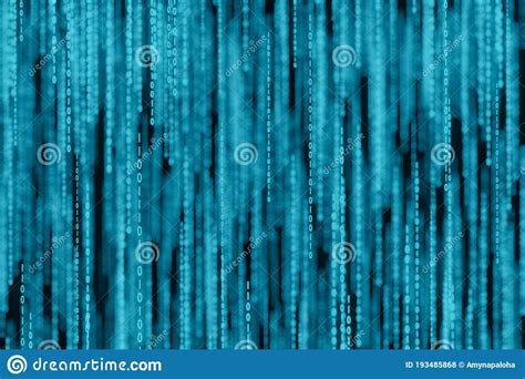 Stream Of Binary Matrix Code Numbers On The Screen 3d Rendering Stock Illustration