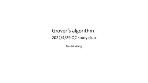 grover s algorithm quantum optics laboratory
