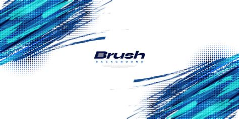 Halftone Effect가 있는 추상적인 파란색 브러시 배경입니다 스포츠 배경입니다 배너 또는 포스터에 대한 브러시 스트로크 그림입니다 디자인을 위한 스크래치 및 질감