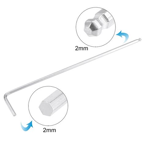 Uxcell 볼 엔드 육각 키 렌치 육각 스패너 범용 육각 렌치 스크루 드라이버 L자형 긴 팔 Cr V 수리 수공구 2mm