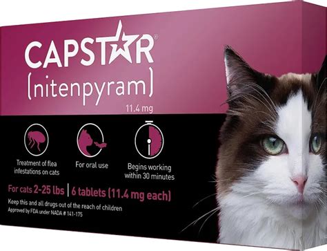 Capstar Nitenpyram Oral Flea Treatment For Cats Fast Acting Tablets