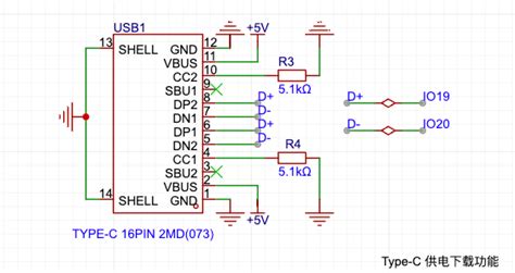 Type C 16pin供电下载电路原理图解析 Ajun816 博客园