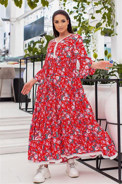 Штапельне довге плаття бохо — ціна 1300 грн у каталозі Довгі сукні Купити жіночі речі за