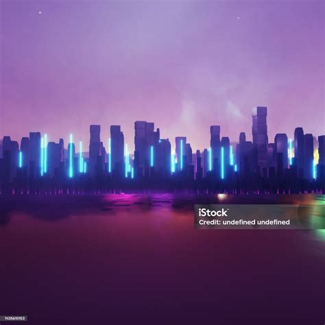 사이버 공간의 3d 어두운 도시는 미래 배경 개념의 디지털 풍경을 메타 버스 3d 일러스트 렌더링 0명에 대한 스톡 사진 및 기타 이미지 Istock