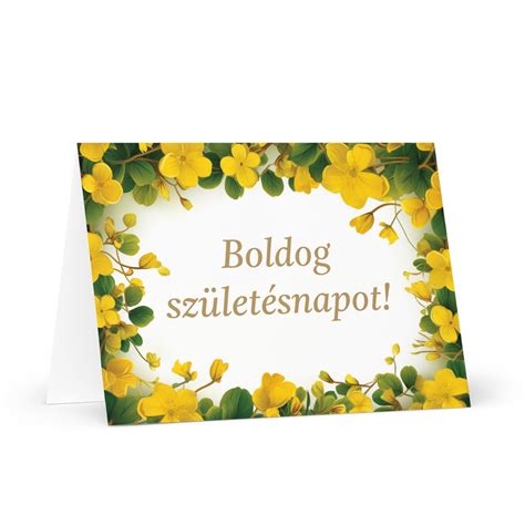 Hungarian Birthday Card Flowers Hungary Greeting Festive Wish