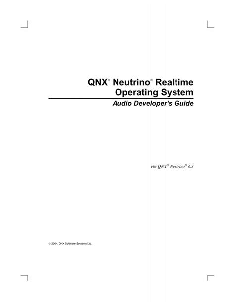 Audio Developers Guide Qnx Software Systems